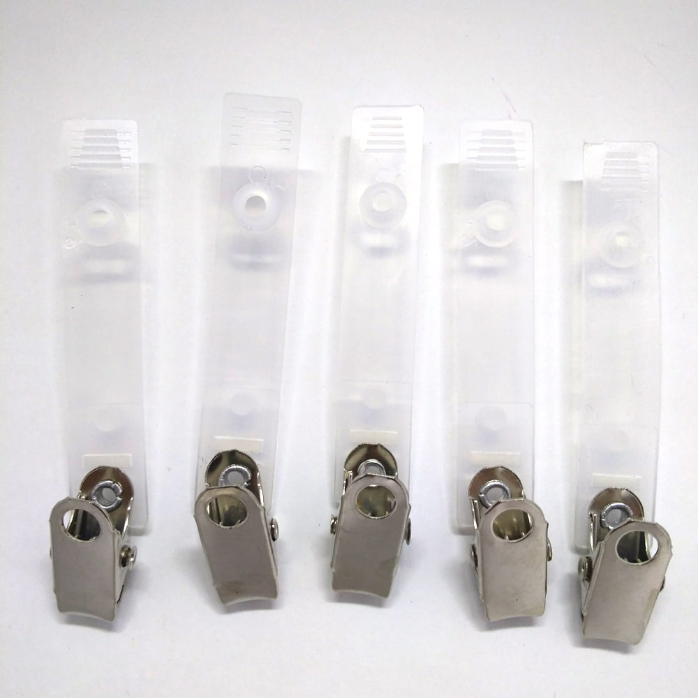 Clips jacaré ou Presilha para crachá com Alça Leitosa c/100 un ...