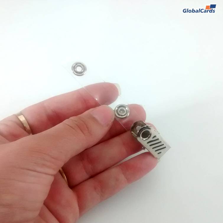 Clips jacaré ou Presilha para crachá com Alça Transparente c/100 un ...