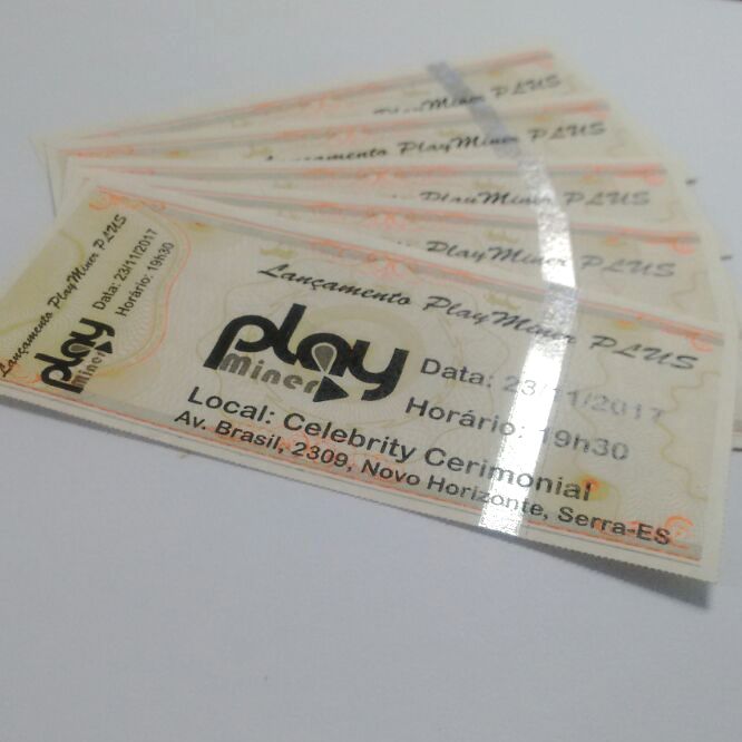 Ingresso para Show, Festas e Eventos em Papel Holográfico 105x50mm - 1X0 cores (min 1000 ...